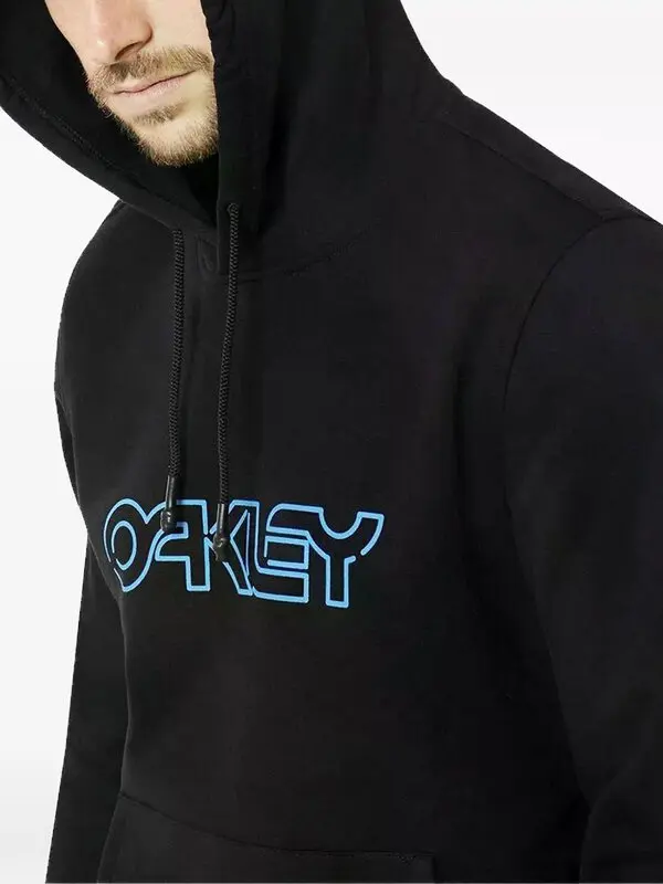 Oakley Logo-detail Drawstring Hoodie - Black