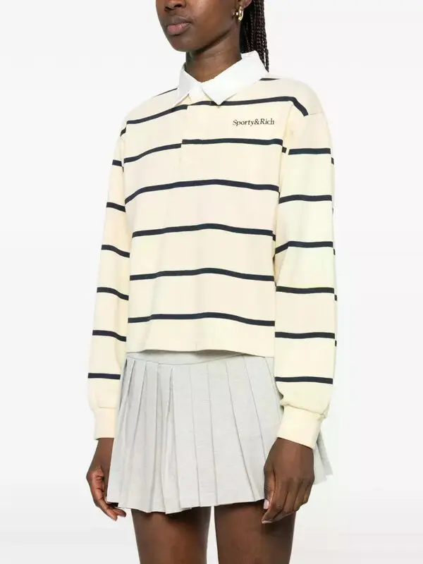 SPORTY & RICH Striped Polo Shirt