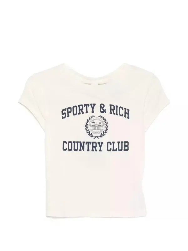 SPORTY & RICH Poly Logo-print T-shirt - Neutrals