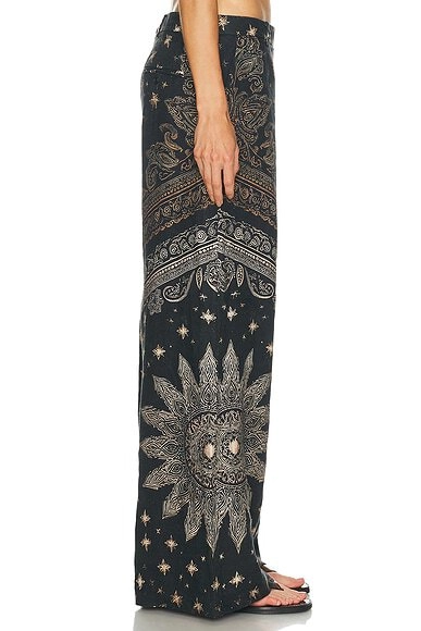 R13 Oversized Paisley Print Linen Trousers