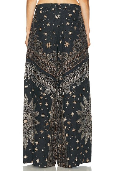 R13 Oversized Paisley Print Linen Trousers