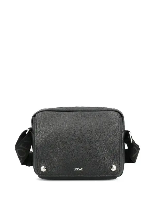 Loewe Small Leather Messenger Bag - Black