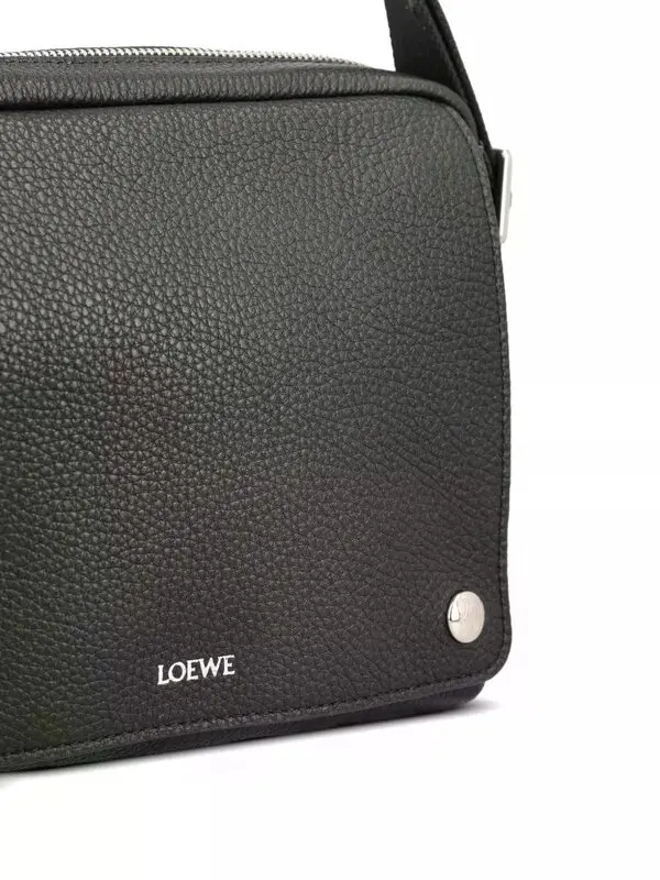 Loewe Small Leather Messenger Bag - Black