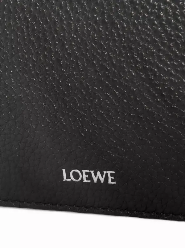 Loewe Medium Pebble Messenger Bag With Logo Lettering - Black