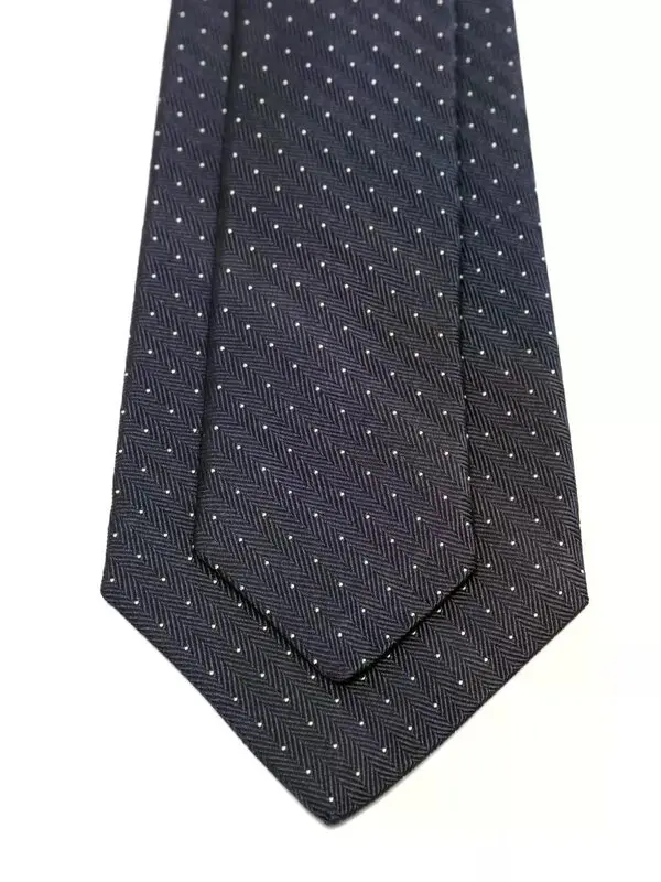 Kiton Polka-dot Neck Tie - Blue