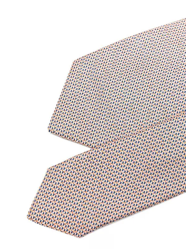 Kiton Geometric Patterned Silk Neck Tie - Pink