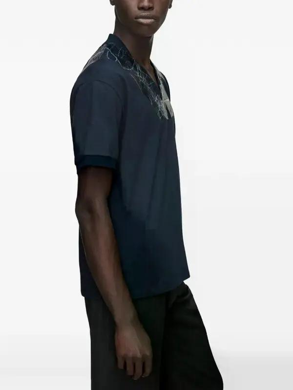 MAISON MARGIELA Tape-detail V-neck Polo Shirt