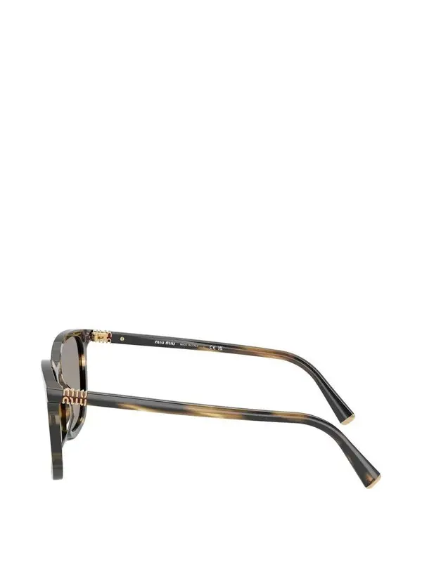 Miu Miu Striped Rectangle Frame Sunglasses