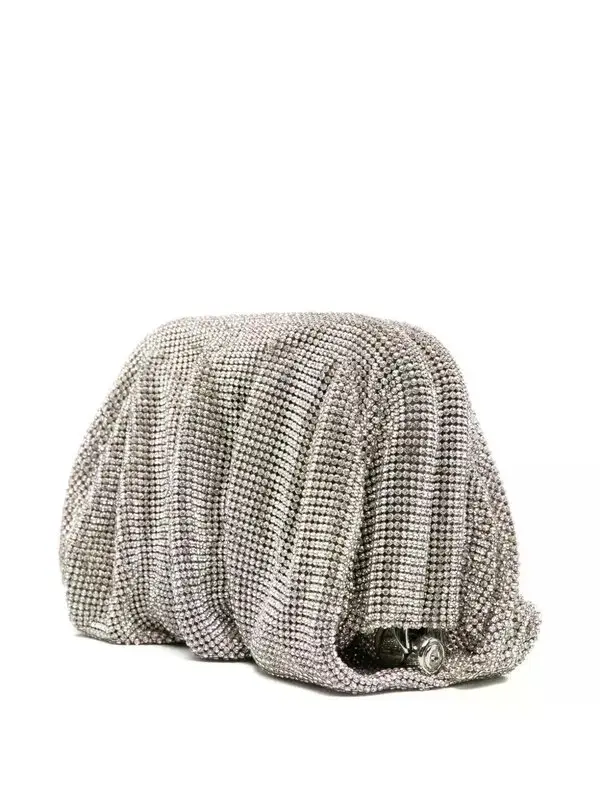 Benedetta Bruzziches Crystal-embellished Ruched Clutch Bag