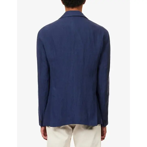 Emporio Armani Single-breasted Two-button Linen Blazer