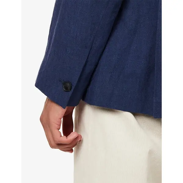 Emporio Armani Single-breasted Two-button Linen Blazer