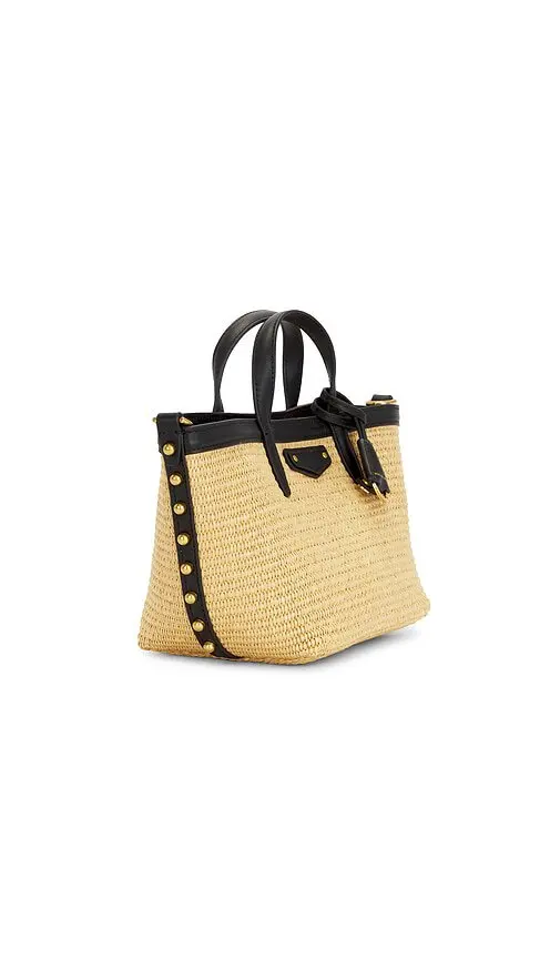 Rebecca Minkoff Riley Small Straw Tote Bag With Studded Detail