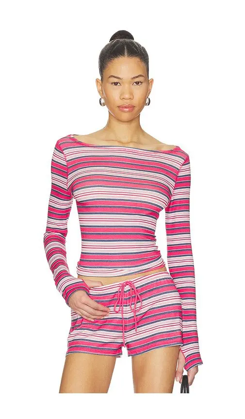 Frankies Bikinis X Jennie Sophie Lightweight Jersey Long Sleeve Top - Red