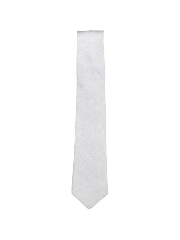 GIERRE MILANO Silk Neck Tie - Silver