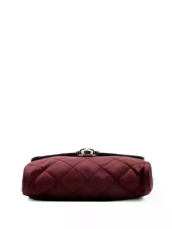 Prada Quilted Tessuto Chain Crossbody Bag - Red