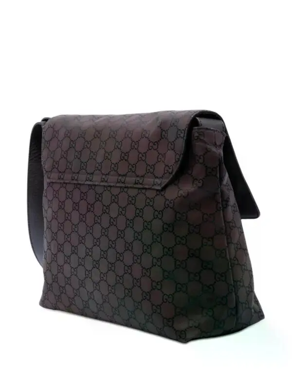 Gucci Gg Monogram Nylon Crossbody Bag - Brown