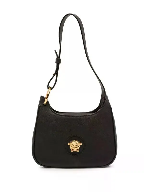 Versace Leather La Medusa Shoulder Bag - Black