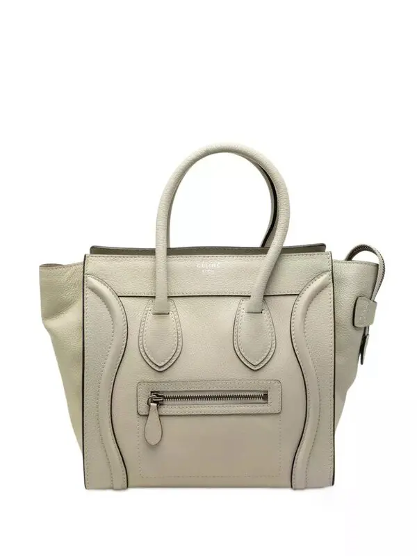 Celine 2012 Micro Leather Luggage Tote Bag - Brown