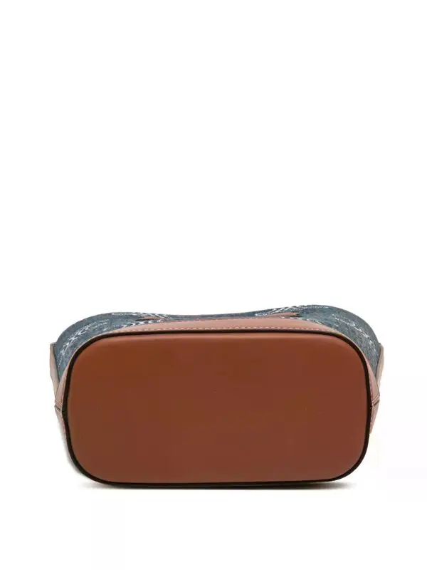 Celine 2023 Small Denim Cuir Triomphe Bucket Bag
