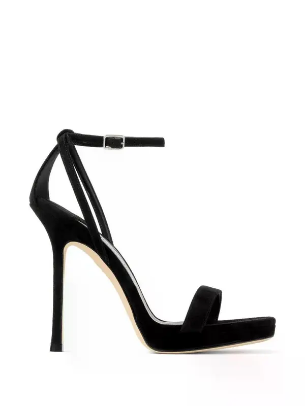 JIMMY CHOO Moza 120 Platform Ankle Strap Sandals - Black