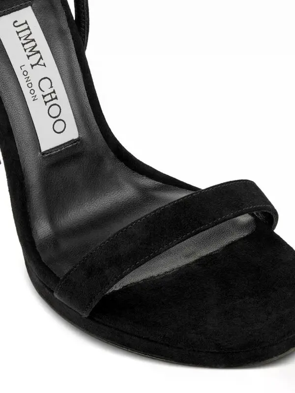 JIMMY CHOO Moza 120 Platform Ankle Strap Sandals - Black