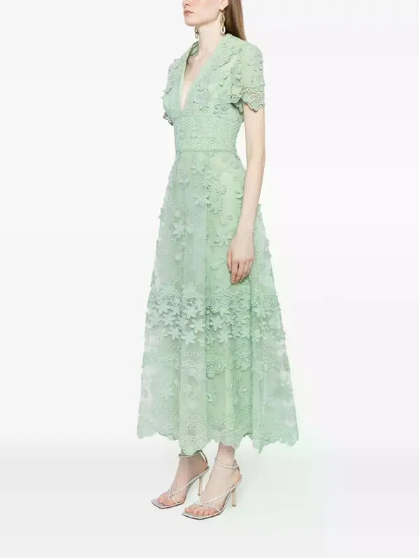 Elie Saab Embroidered Silk-blend Tulle Midi Dress