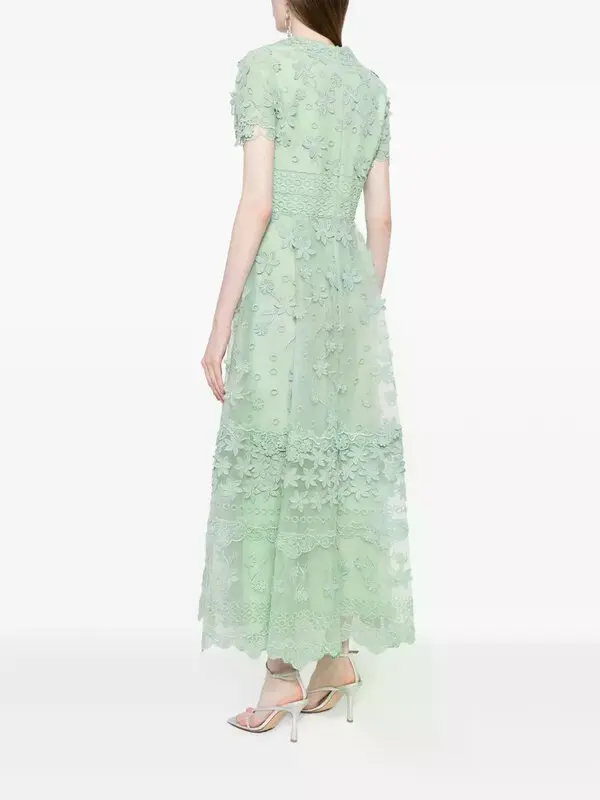 Elie Saab Embroidered Silk-blend Tulle Midi Dress
