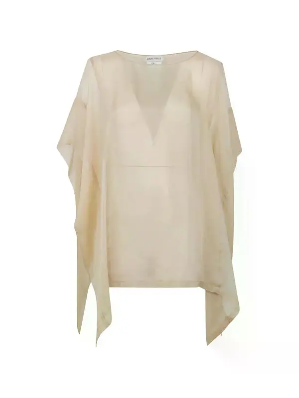 Alberta Ferretti Sheer Silk Blouse