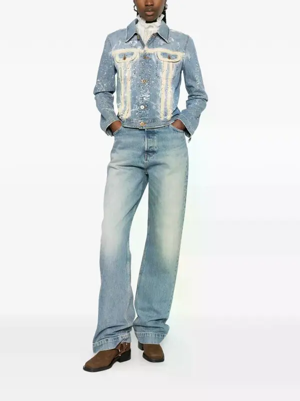 Dolce & Gabbana 2000s Crystal-embellished Denim Jacket