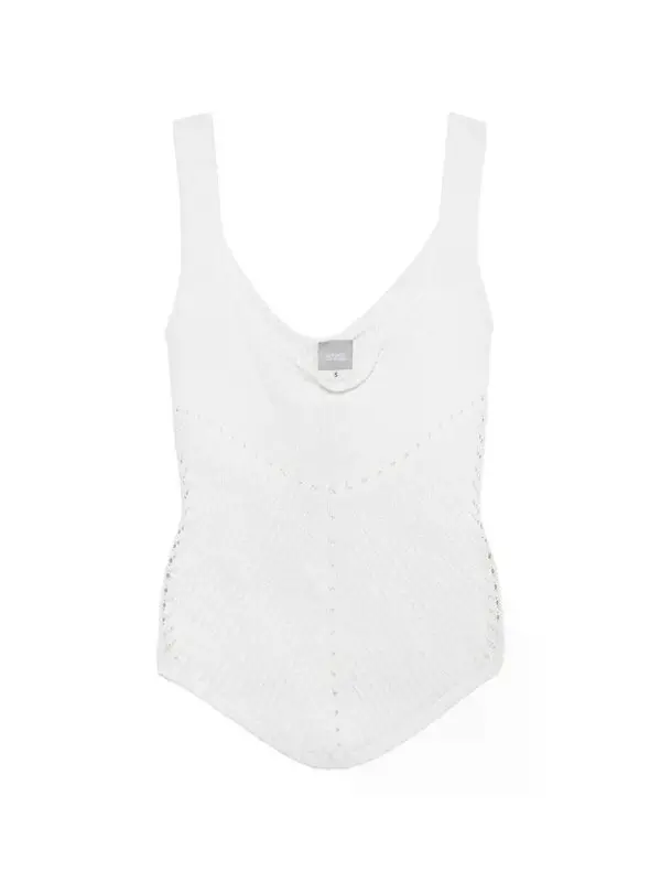 Versace Pointelle-knit Sleeveless Top