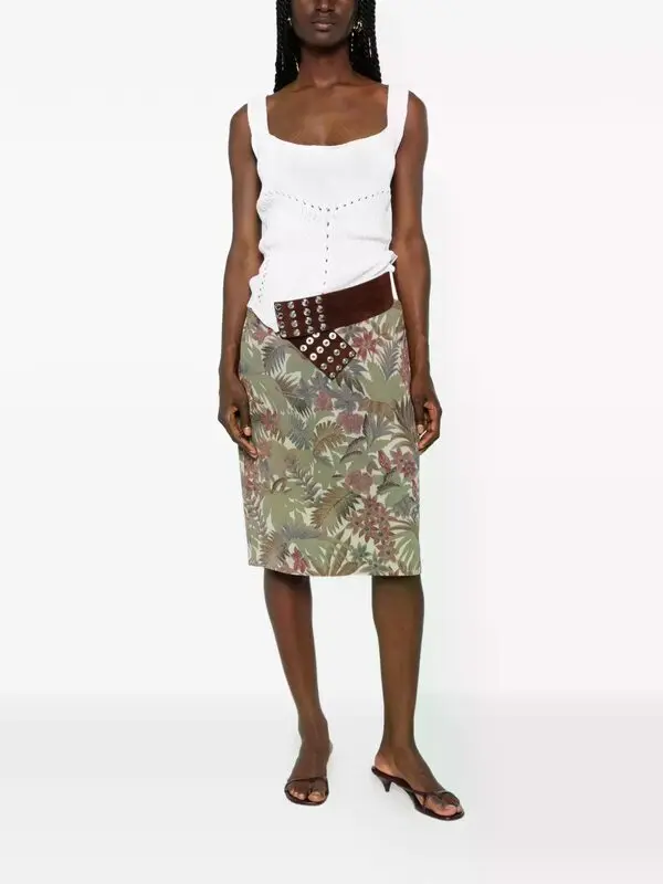 Versace Pointelle-knit Sleeveless Top