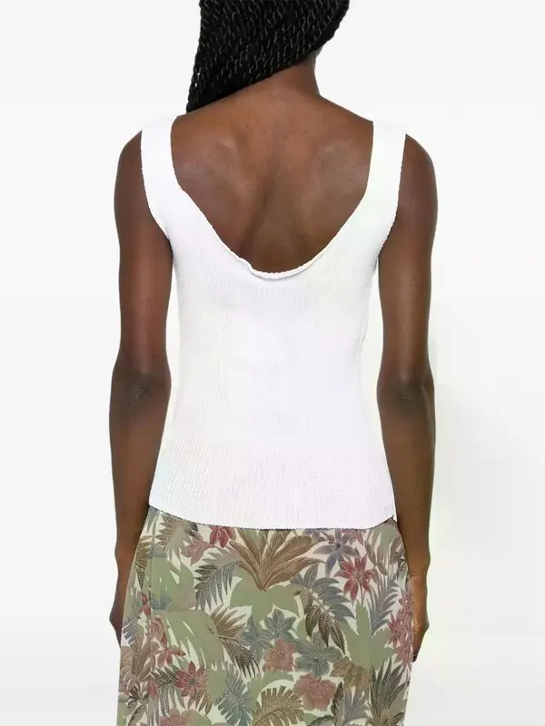 Versace Pointelle-knit Sleeveless Top