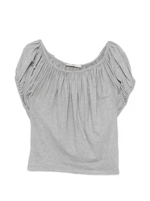 Prada 2000s Ruffled Cap-sleeve Top - Grey