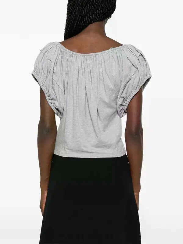 Prada 2000s Ruffled Cap-sleeve Top