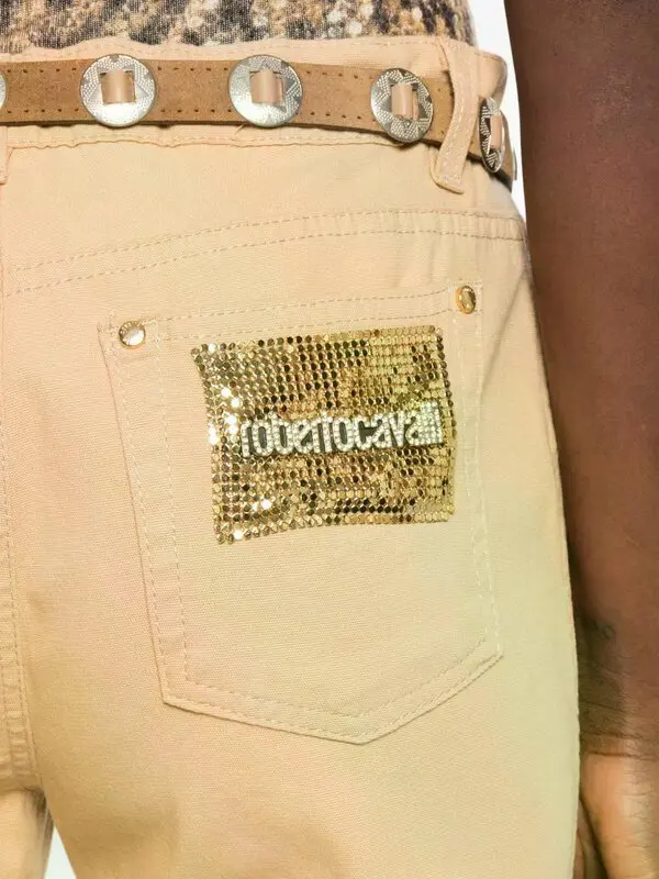 Roberto Cavalli 2000s Logo Patch Trousers