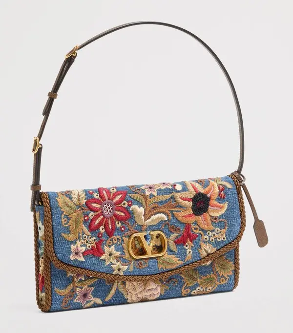Valentino Garavani Embroidered Devain Shoulder Bag