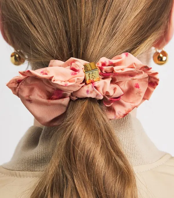 GANNI Taffeta Floral Print Scrunchie
