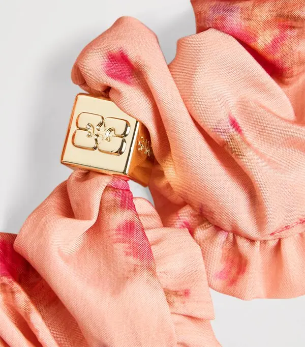 GANNI Taffeta Floral Print Scrunchie