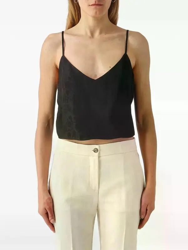 Pinko Jacquard Crop Top With Spaghetti Straps