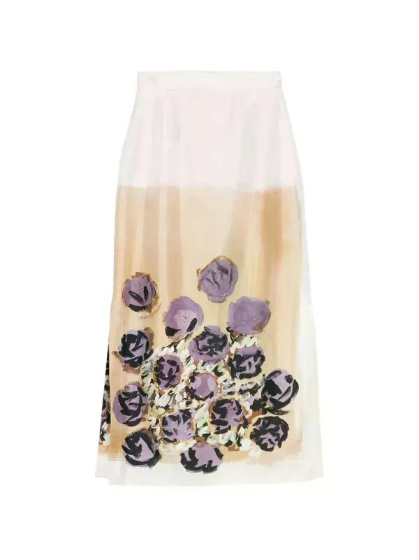 Antonio Marras Floral Print Pencil Skirt - Neutrals