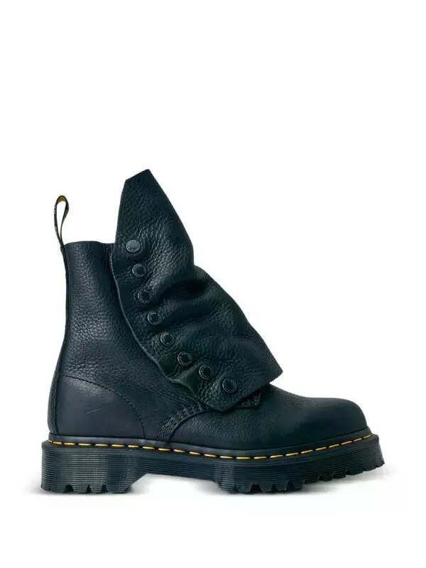LIMI FEU X Dr. Martens Buttoned-flap Combat Boots - Black