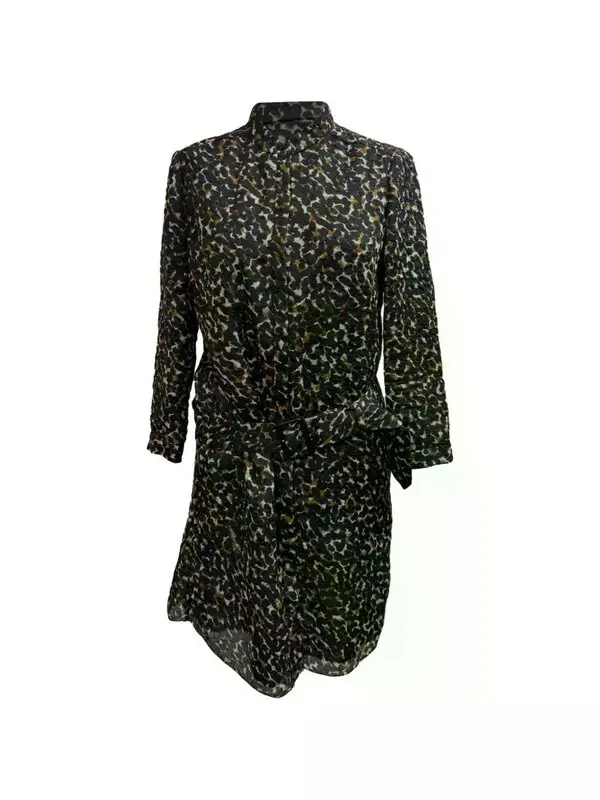 Burberry Multicolor Leopard-print Belted Dress - Black