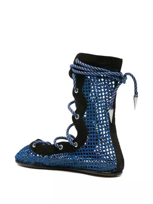 KIKO KOSTADINOV Lace-up Mesh Boots - Blue