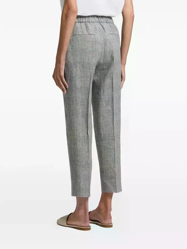 Peserico Check Pattern Elasticated Waistband Trousers