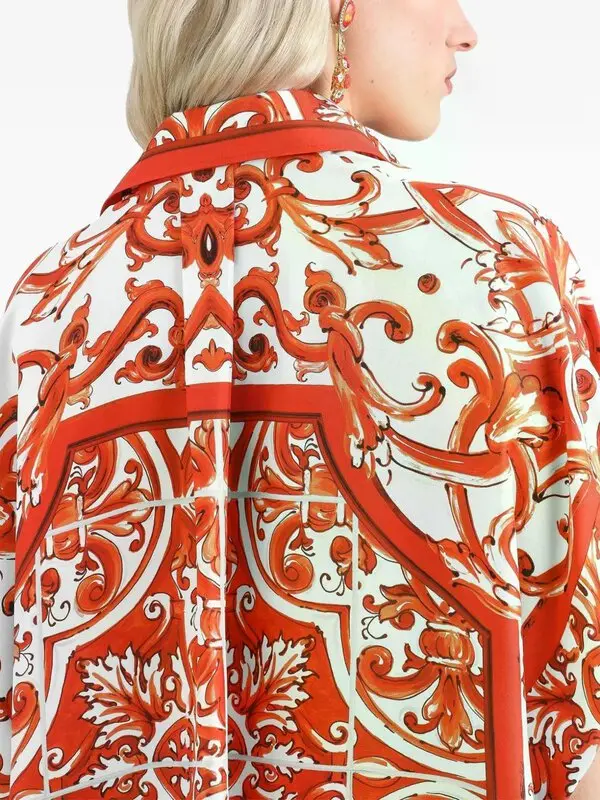 Dolce & Gabbana Majolica-print Silk Shirt
