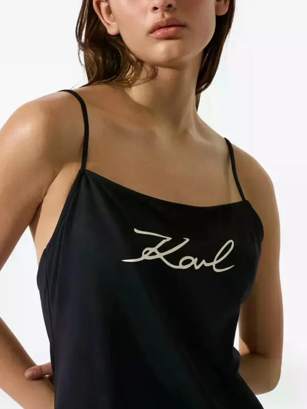 Karl Lagerfeld Logo-print Ruffled Beach Dress