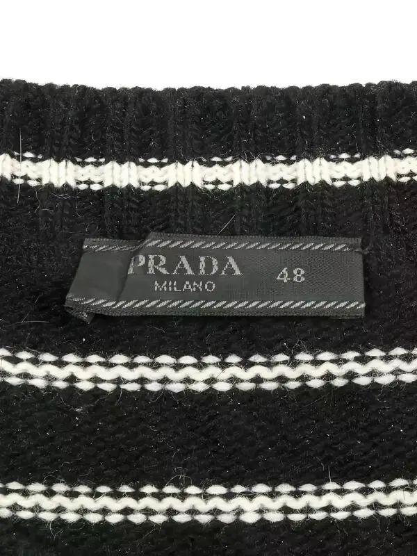 Prada Striped Crew Neck Sweatshirt