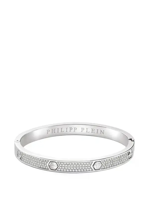 Philipp Plein Crystal-embellished Cuff Bracelet - Silver