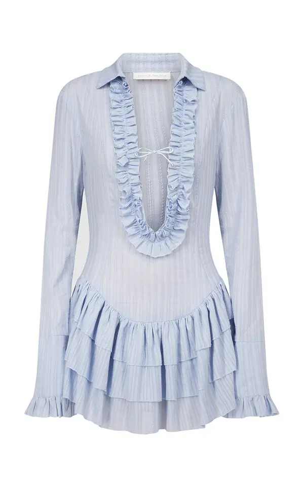 LUDOVIC DE SAINT SERNIN Dolce Ruffled Cotton Mini Dress