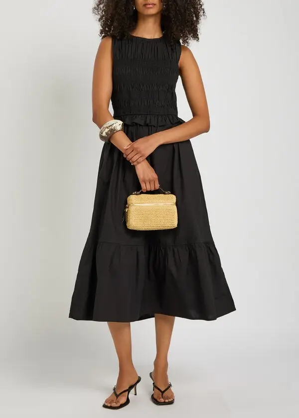 Rails Smocked Cotton Midi Dress